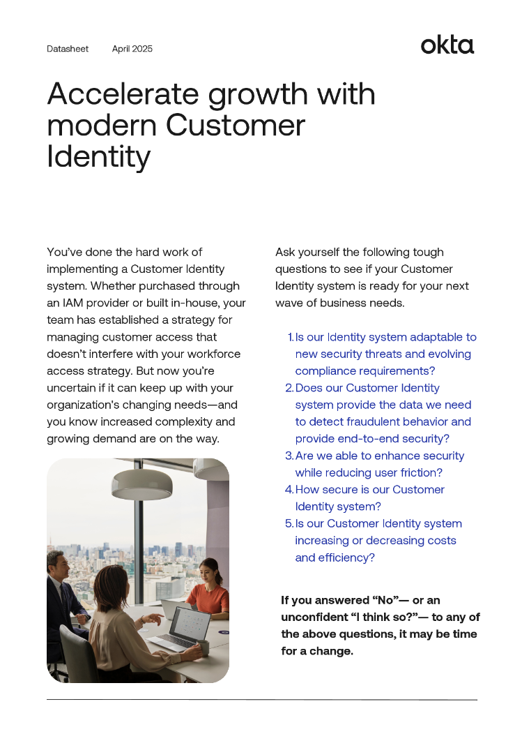 Accelerate growth with modern customer Identity | Okta